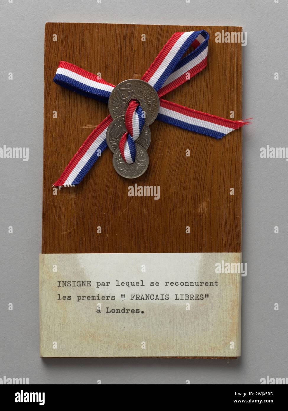War 1939-1945. Badge by which the first free French were recognized in ...