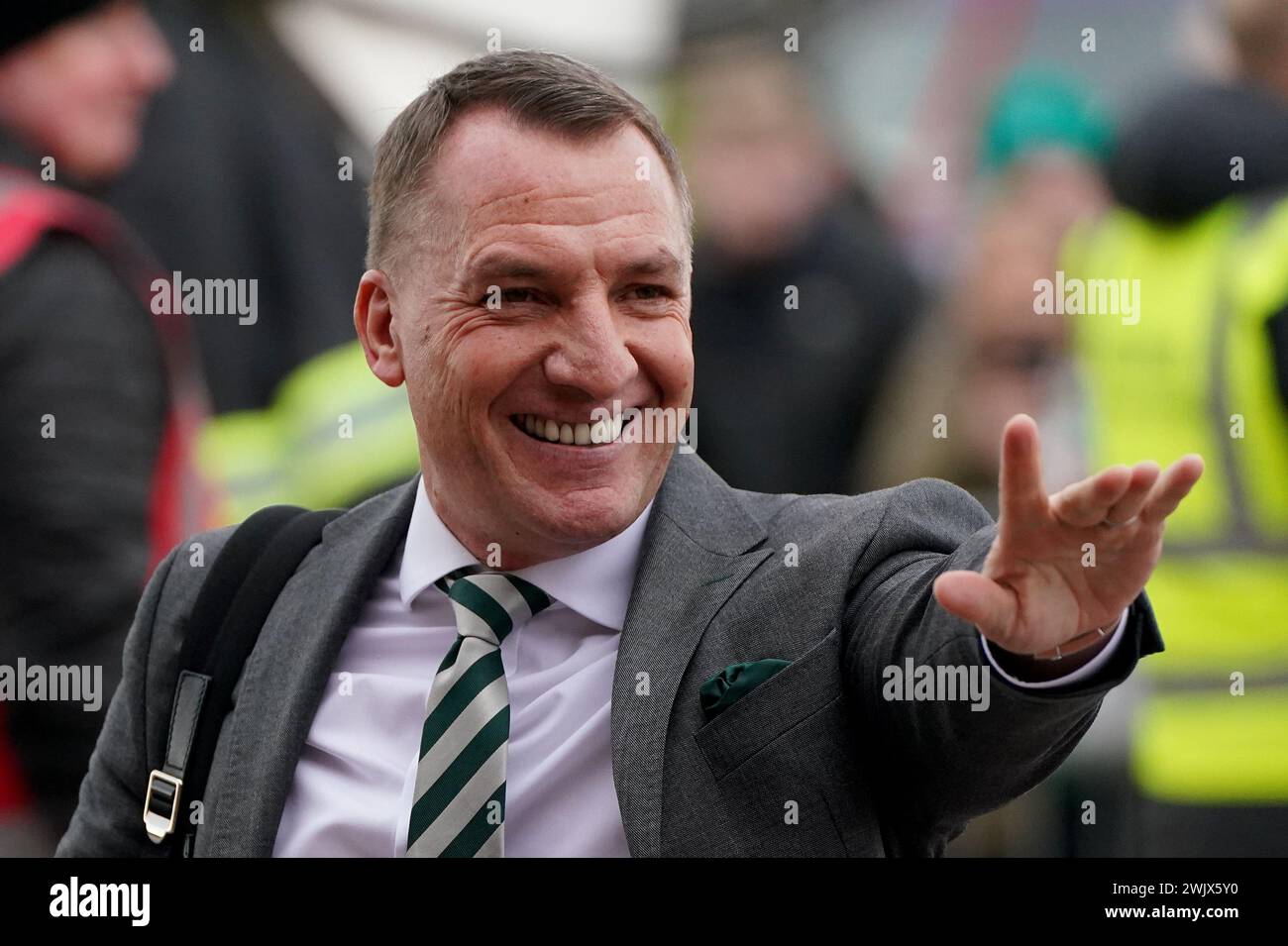 Celtic manager Brendan Rodgers arrives before the cinch Premiership ...