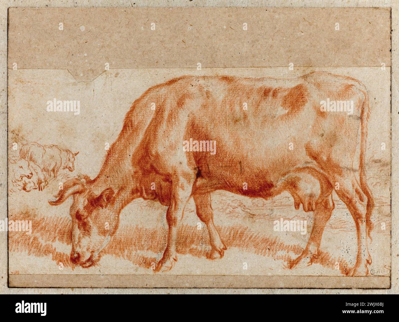 Adriaen Van de Velde (1636-1672). "Brazing cow and two sheep". Blood ...