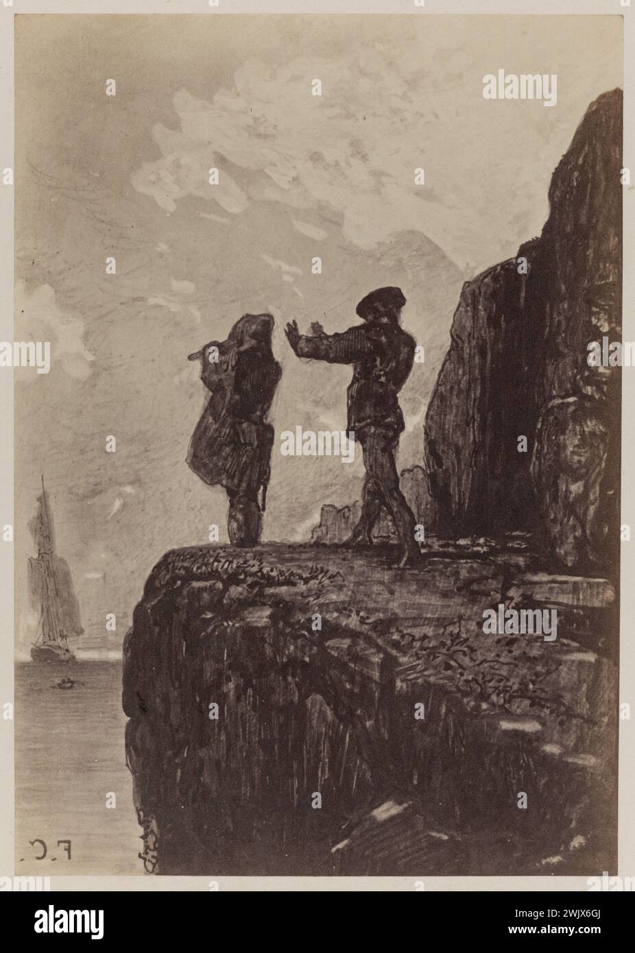 François Nicolas figure (1825-1901). "His forearms fell". Albumin paper ...