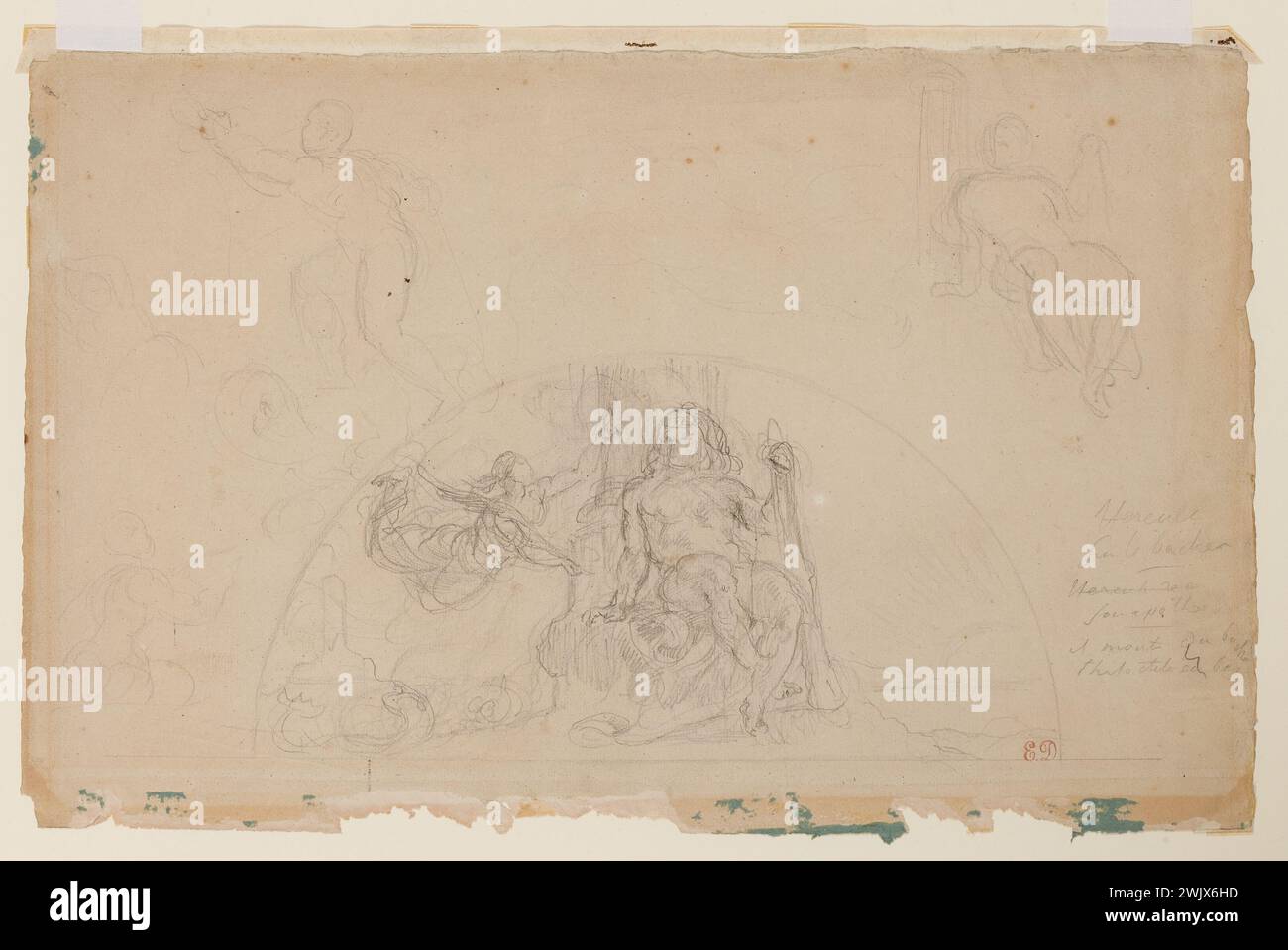 Delacroix, Eugène (n.1798-04-26-D.1863-08-13), Hercules at rest (main ...