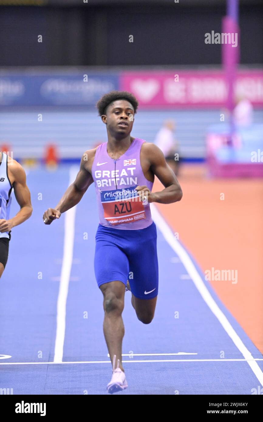 Birmingham England -17-2-2024 :Jeremiah Azu Mens 60m Heats at the ...