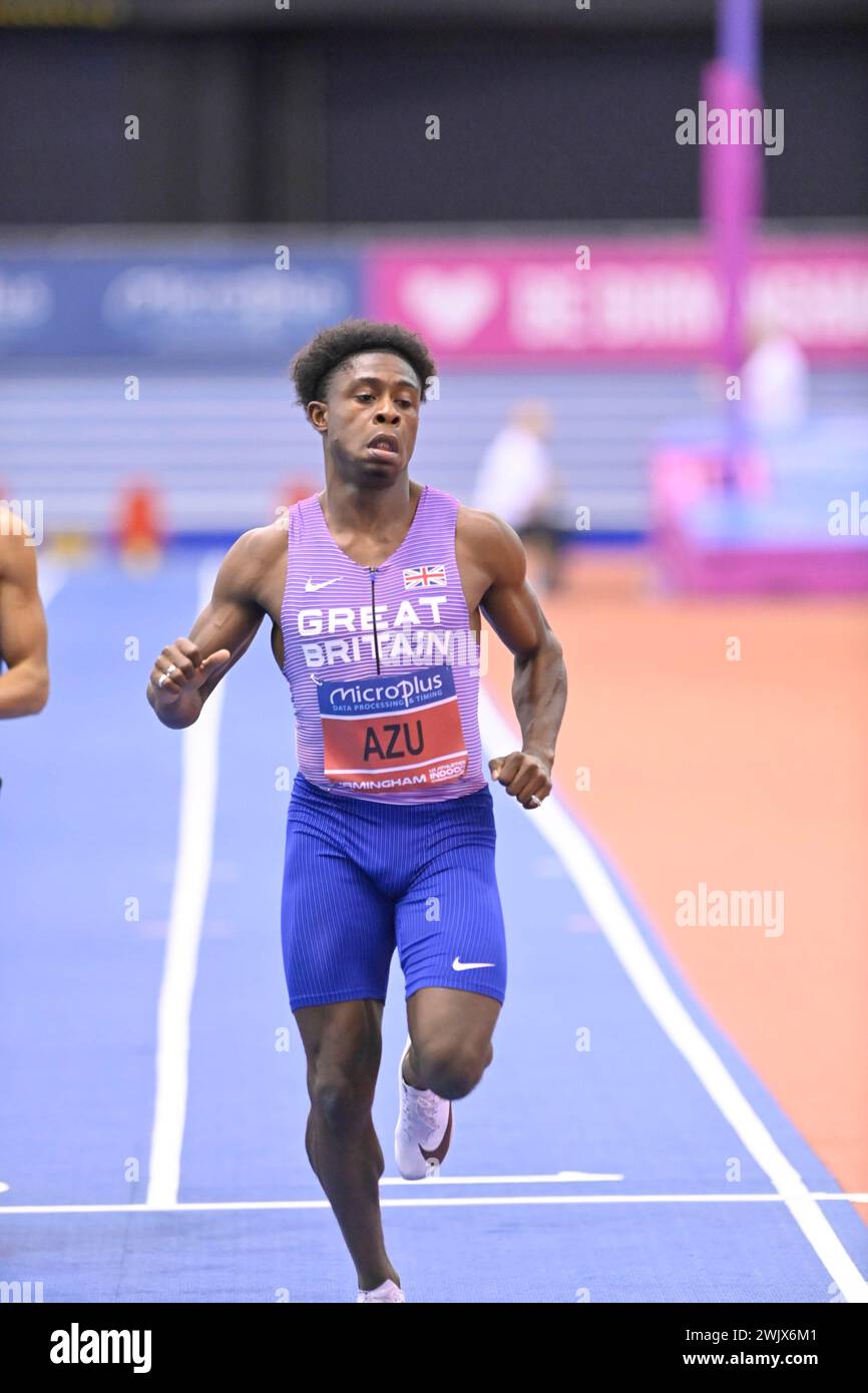 Birmingham England -17-2-2024 :Jeremiah Azu Mens 60m Heats at the ...