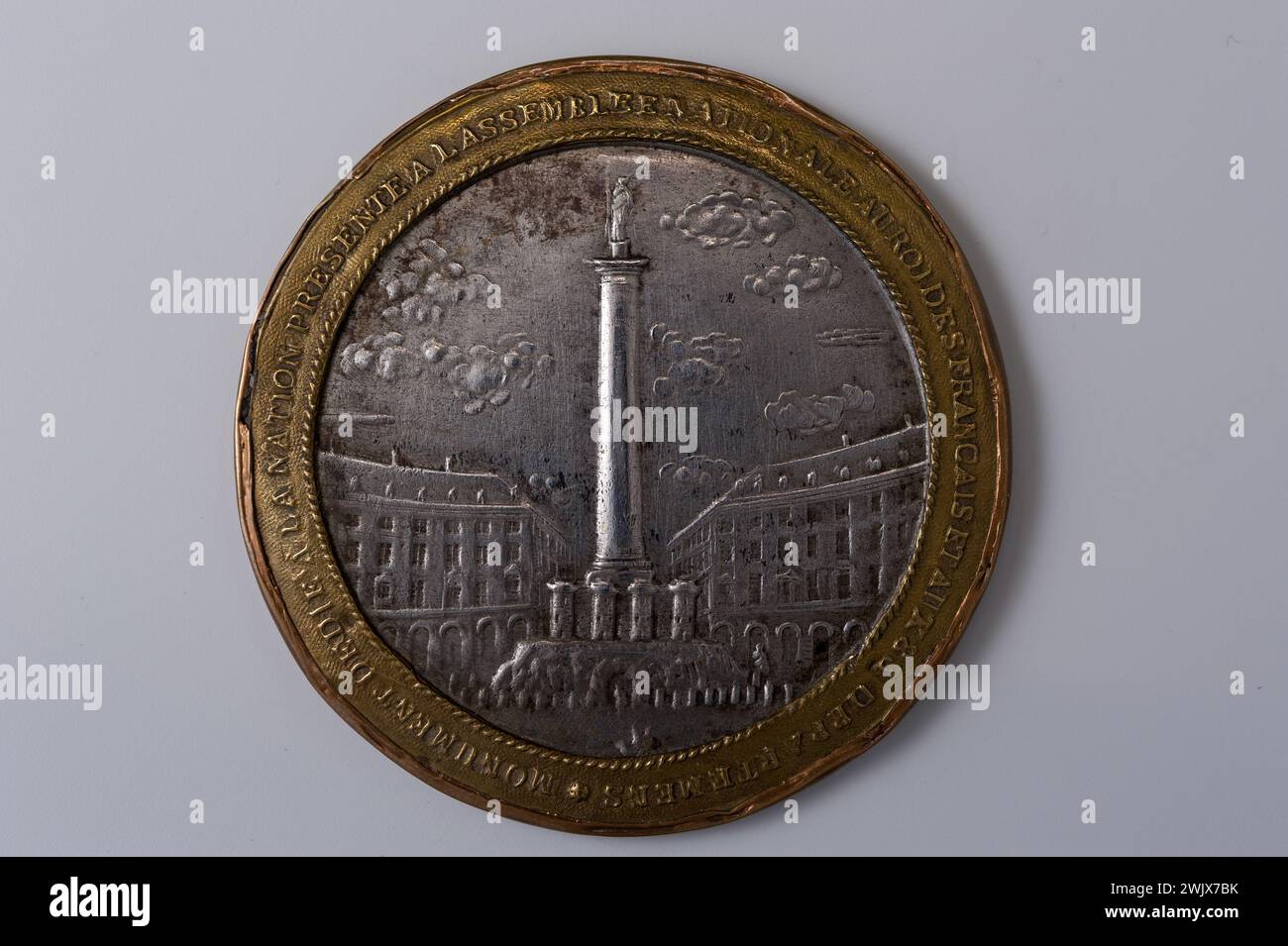 Carnavalet museum, medal collection Column right bearing a statue of ...