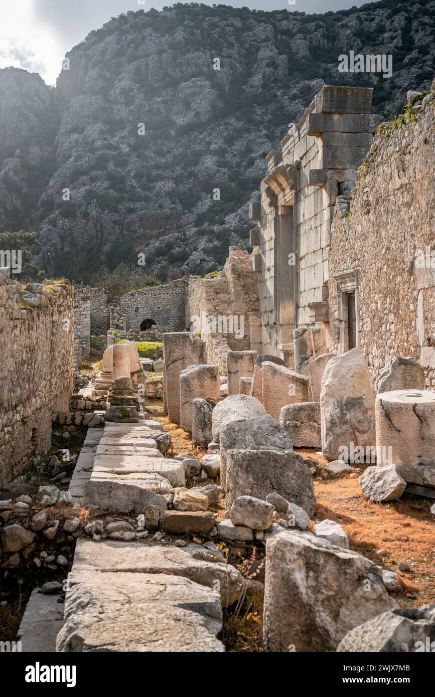 Dawn of Antiquity: A New Day Rises Over the Ruins of Olimpos Stock ...