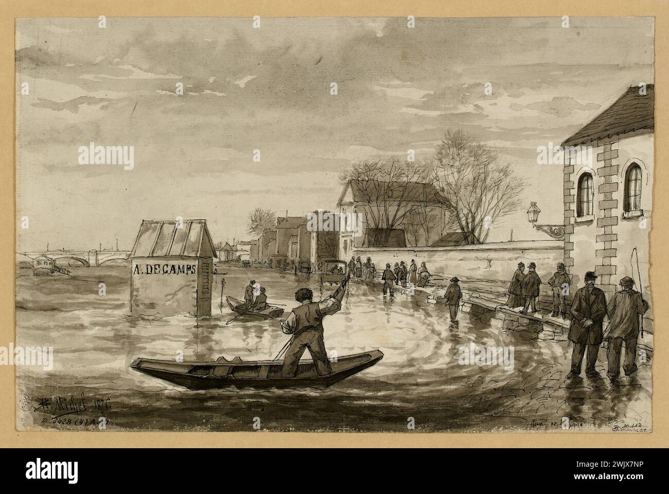 Michel, Henri-Napoléon, flood, quai de la Gare. (Dummy title), 1876 ...