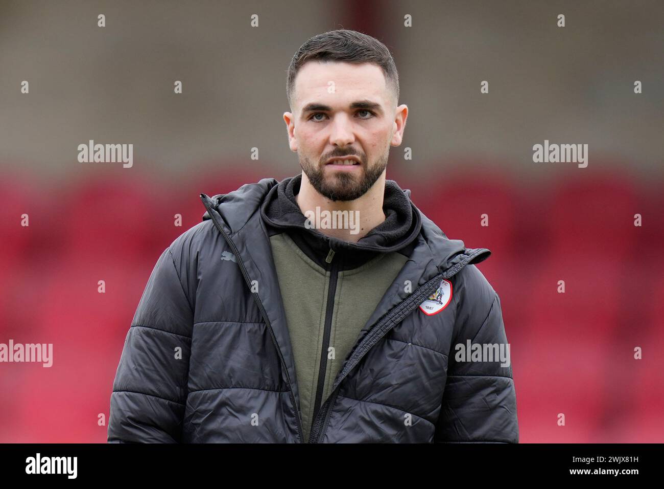 Adam Phillips of Barnsley inspects the pitch before the Sky Bet League ...