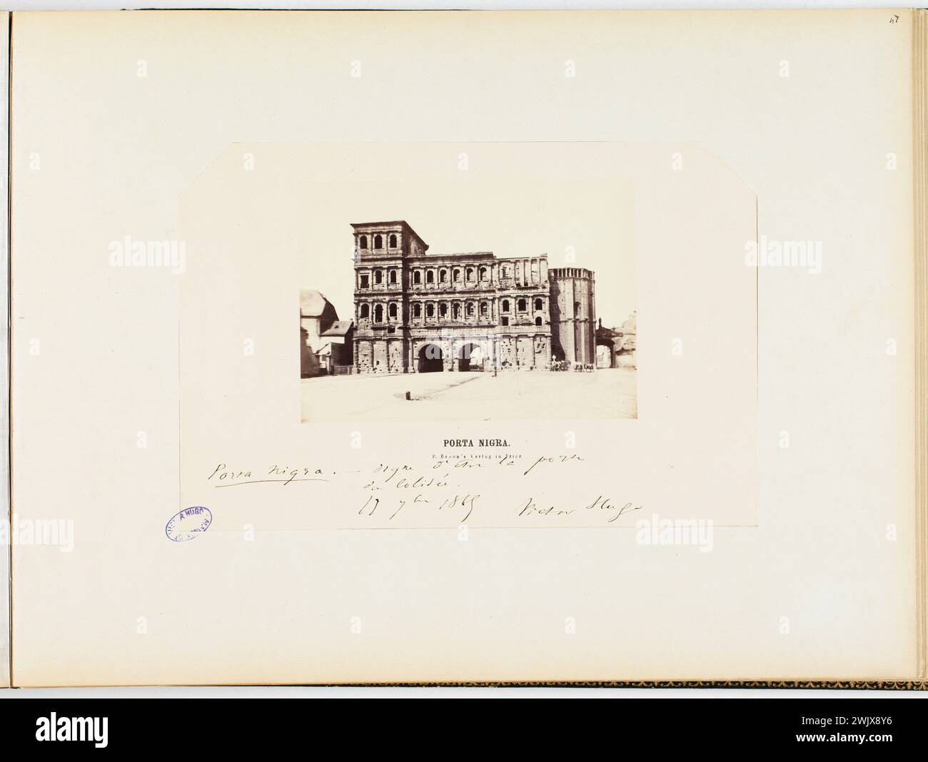 Trier: La Porta Nigra ". Photograph by Braun et Cie. Draw on albumin paper. 1865-1871. Paris ...