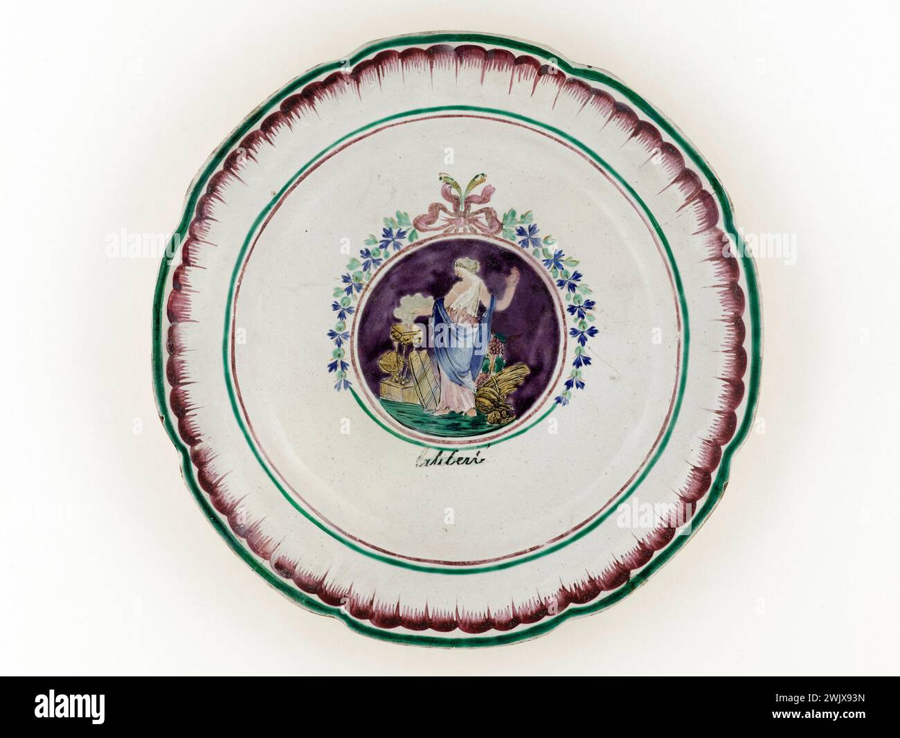 Anonymous. Plate to the allegory of freedom. Earthenware. Paris ...