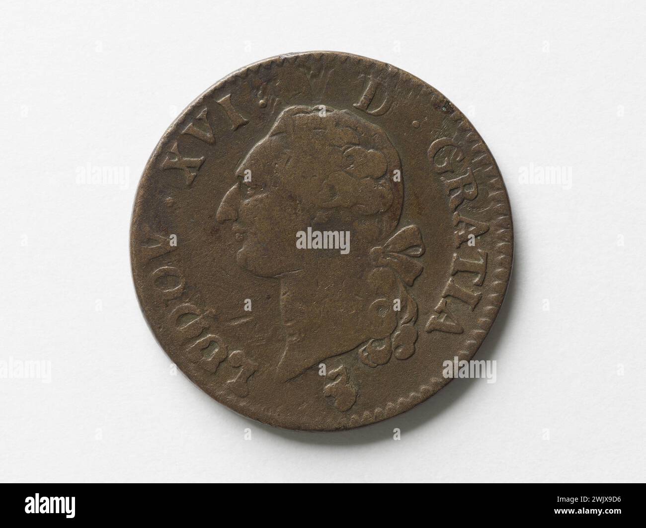 Benjamin Duvivier (1730-1819). Copper floor of Louis XVI, 1791. Cuper ...