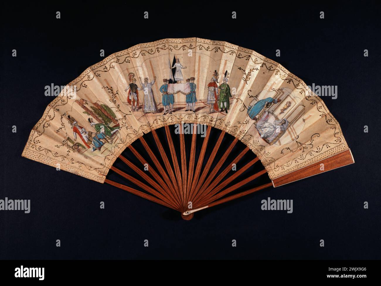 Anonymous. 3 Tarare scenes (front), 18th century. Ventail. Paris ...