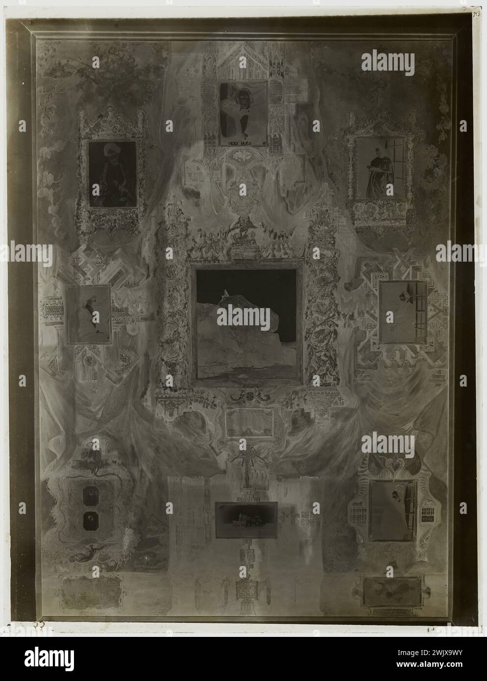 Anonymous, photocollage on the staircase of Hauteville House (dummy ...