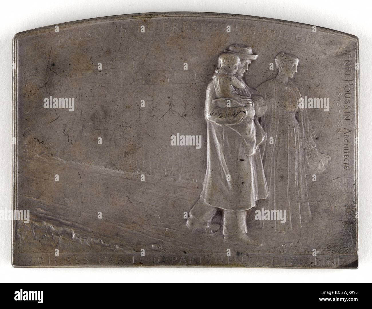 Louis Oscar Roty (1846-1911). Medal plate. Fresnes prison. Metal ...