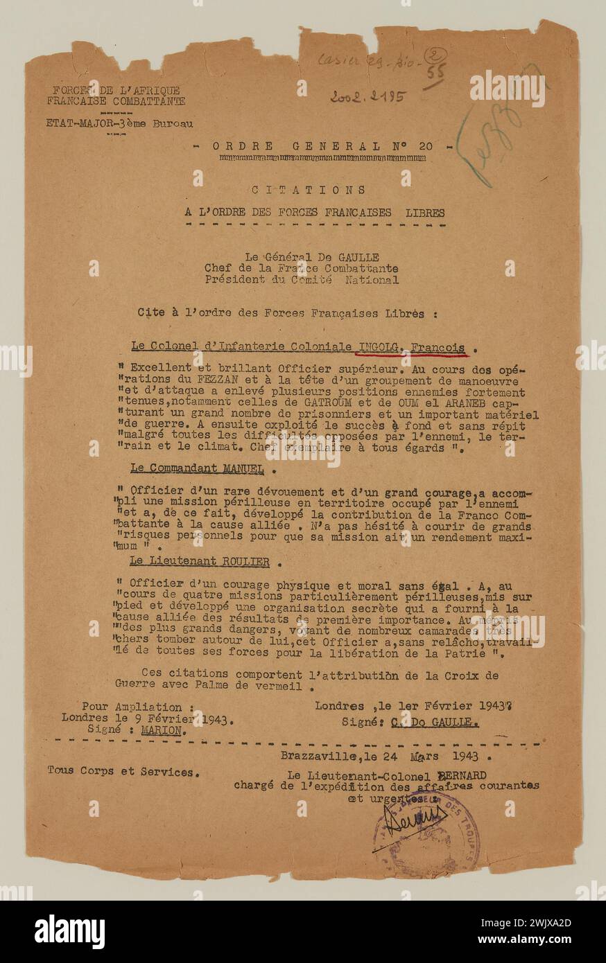 Bernard, Claude, Lieutenant-Colonel (1900-05-14-1973-11-11), General ...