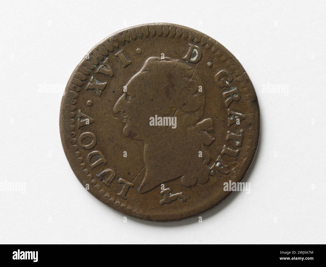 Benjamin Duvivier (1730-1819). Copper floor of Louis XVI, 1785. Silver ...