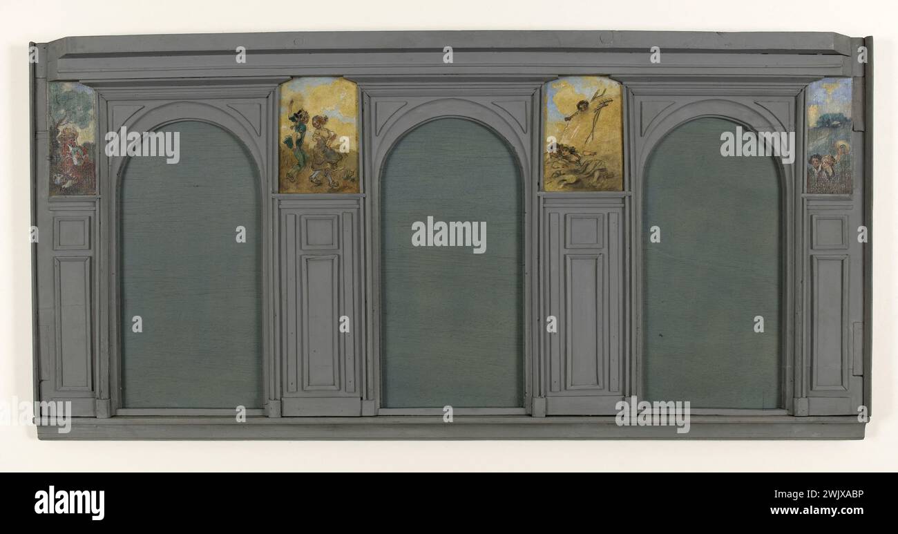 Louis Morin (1855-1938). "Musician; peasant dance; in hay; in the ...