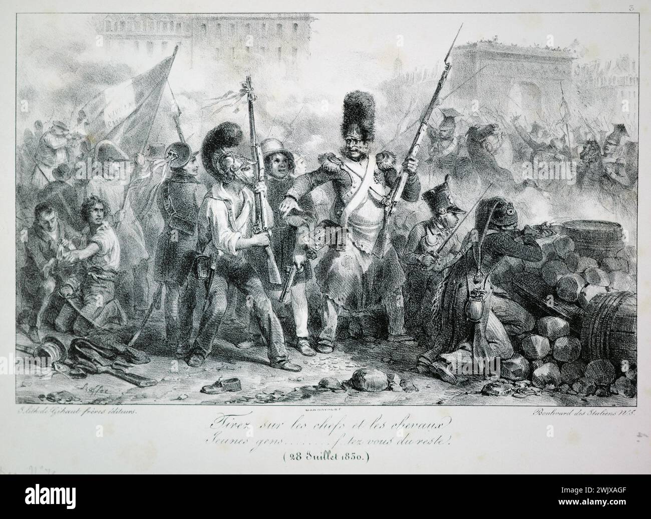 Denis-Auguste-Marie Raffet (1804-1860). "Pull on chefs and horses, July ...