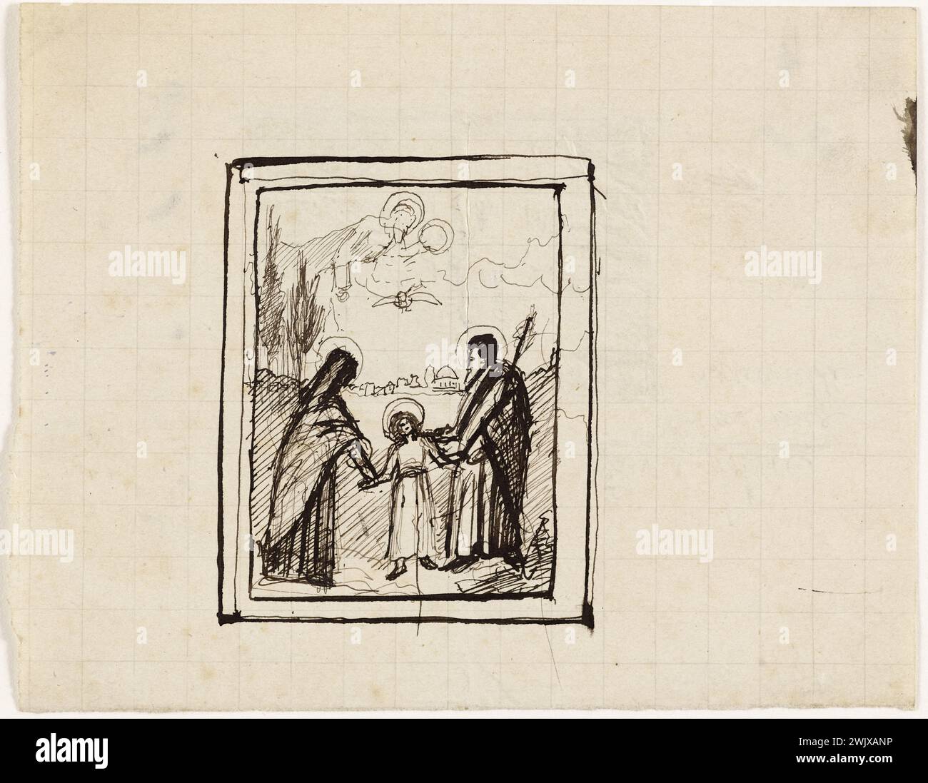 Arthur-Joseph Guéniot (1866-1951). Study for a painting representing ...