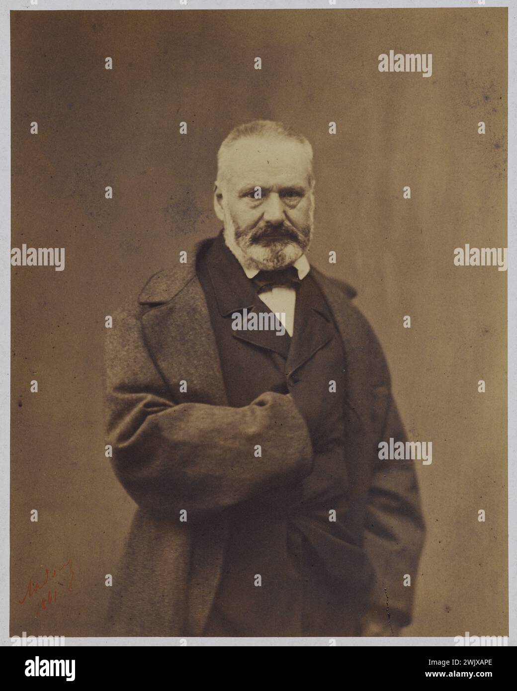 Victor Hugo (1802-1885). May 5, 1861. Photograph by Pierre Petit ...