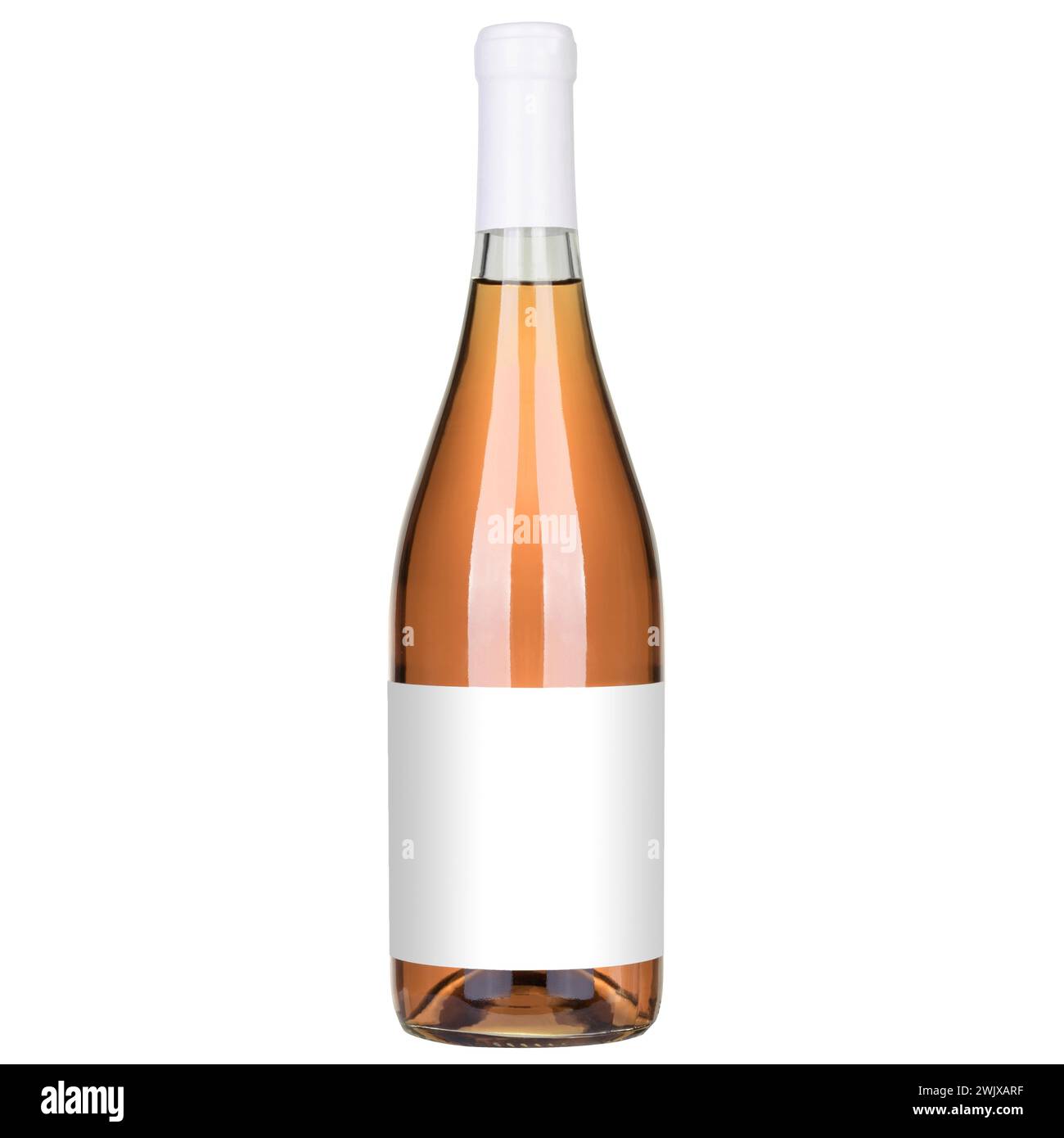Bottle of Rose Wine with Blank Label Stock Photo - Alamy