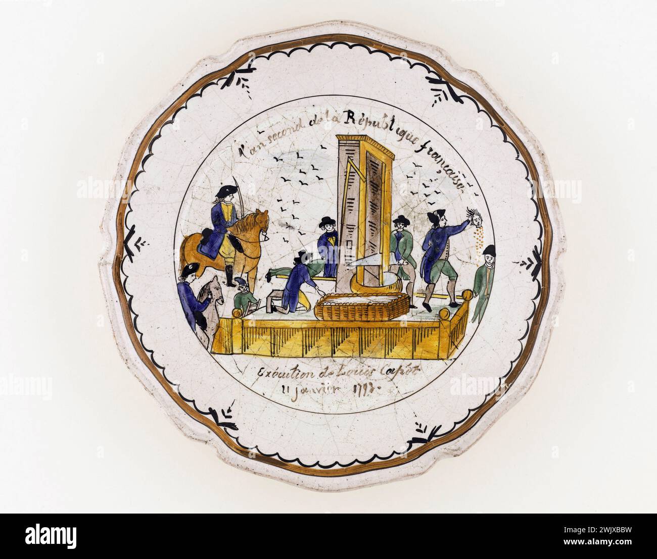 Anonymous. Plate to the execution of Louis XVI. Earthenware. Paris ...