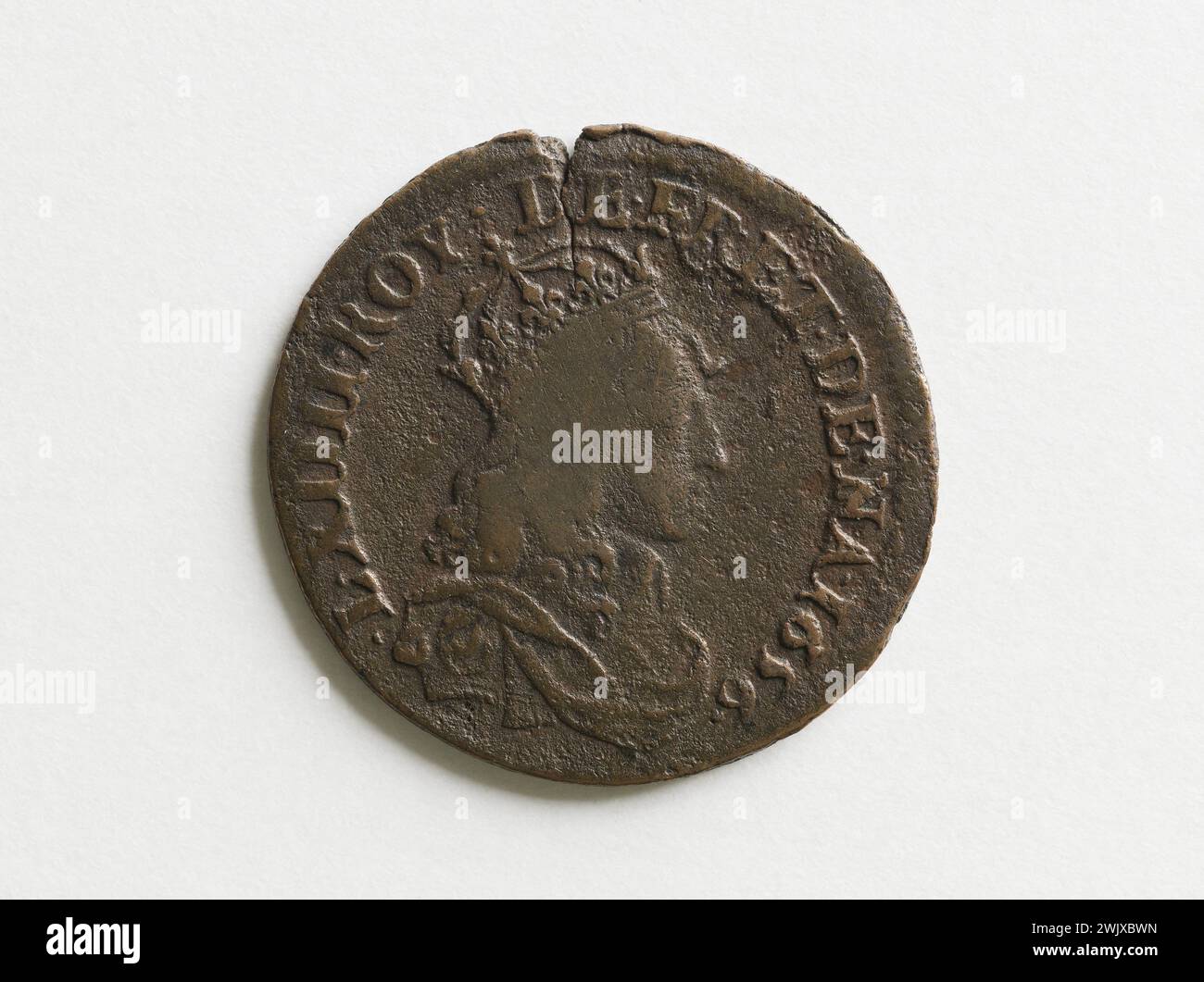 Anonymous. Liard of Copper of Louis XIV. Copper, 1656. Paris ...