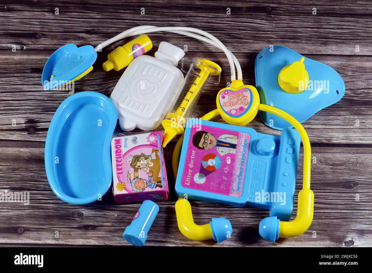 Cairo, Egypt, February 12 2024: A doctor's tools, equipment toy for ...