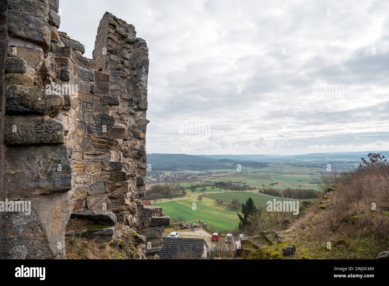 Maroldsweisach, Germany. 17th Feb, 2024. View from the Altenstein ...