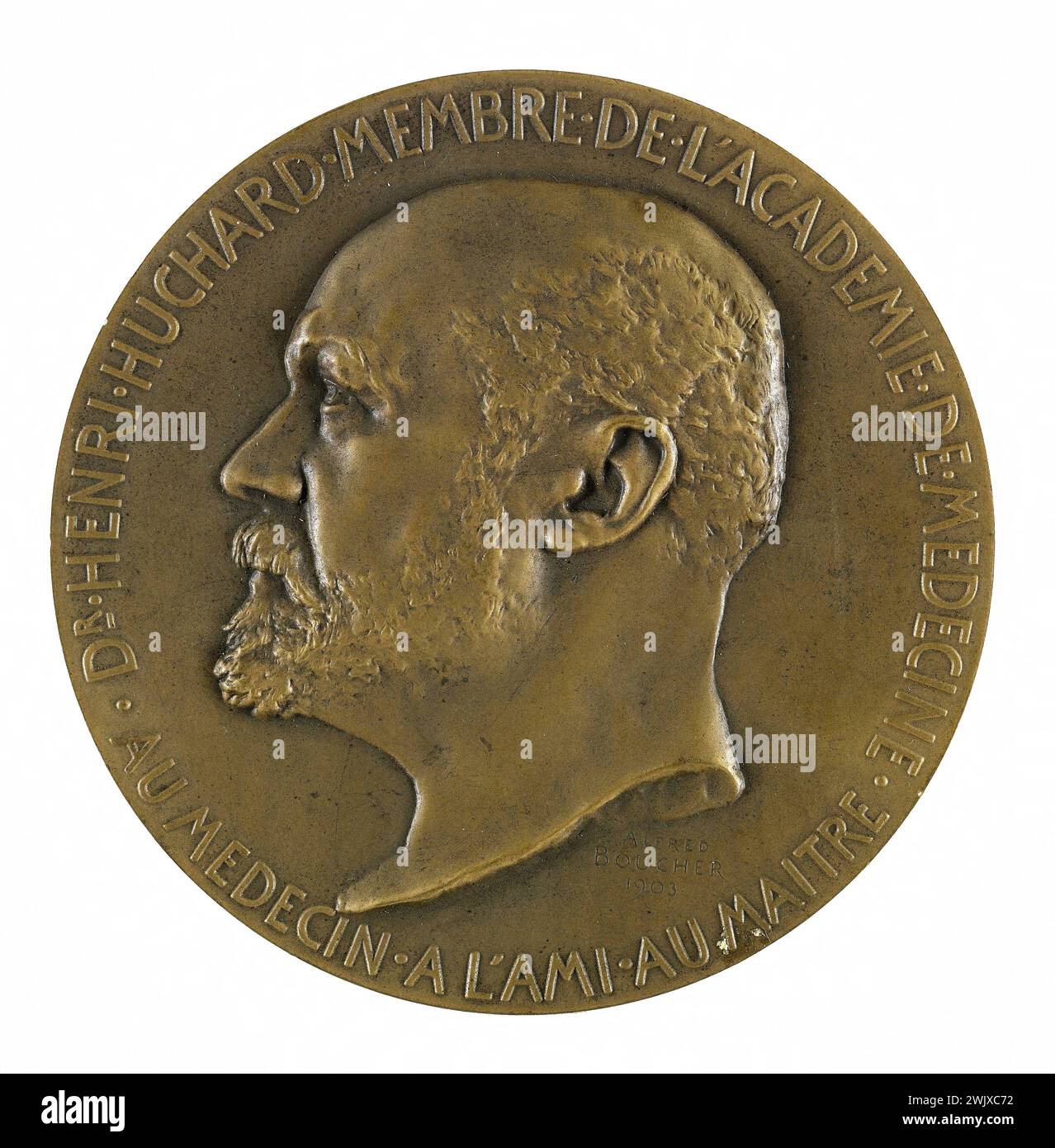 Alfred Boucher (1850-1934). Medal. Doctor Henri Huchard. Metal, bronze ...