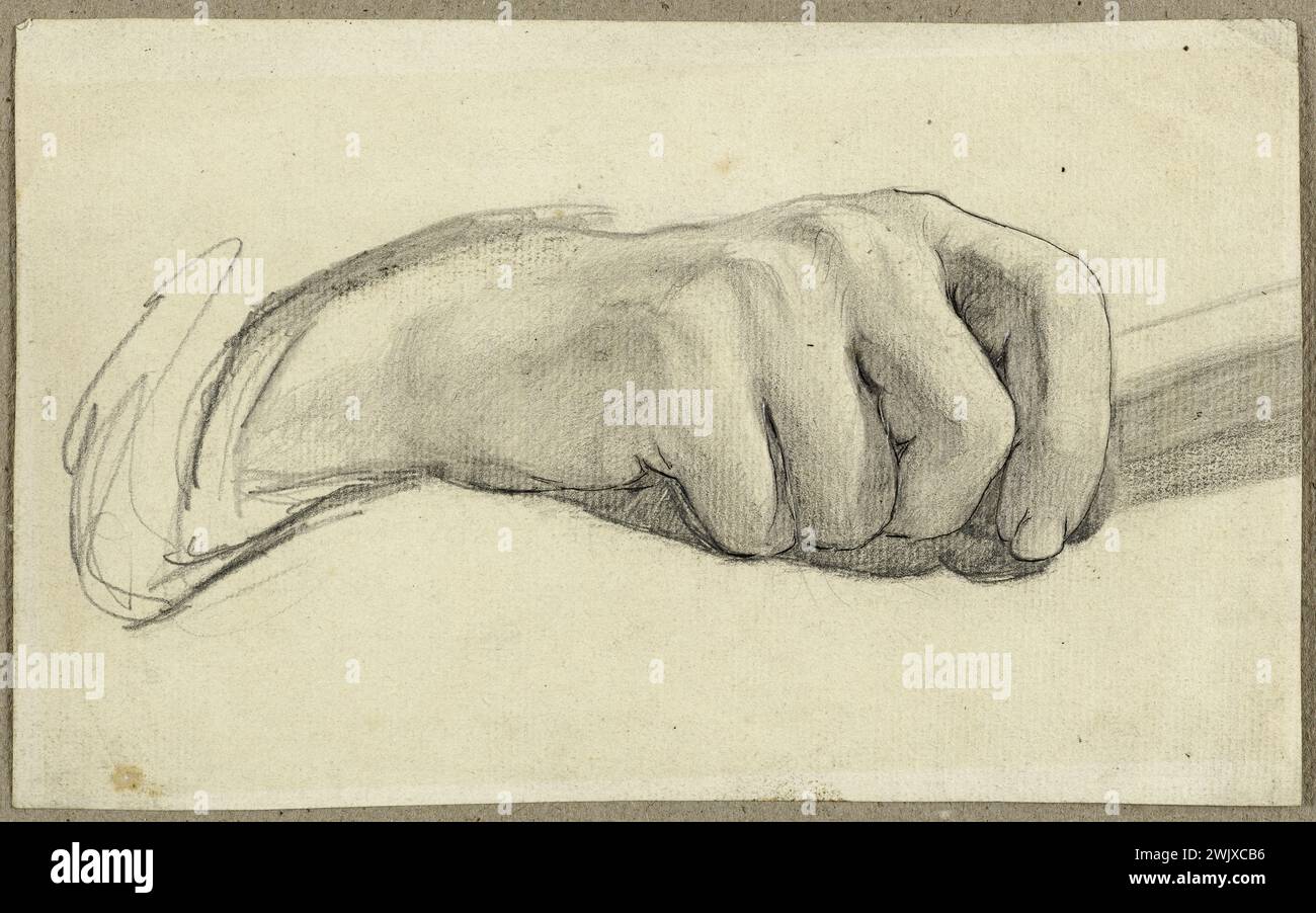 Arthur-Joseph Guéniot (1866-1951). Anatomical study. Right hand holding ...