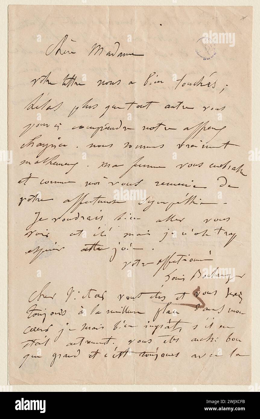 Boulanger, Louis Candide (n.1806-05-11-D.1867-03-05), letter from Louis ...