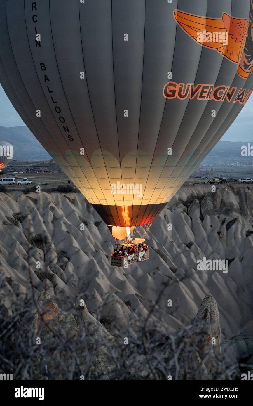 Göreme's Dawn: A Symphony of Balloons at Cappadocia's Sunrise Stock ...