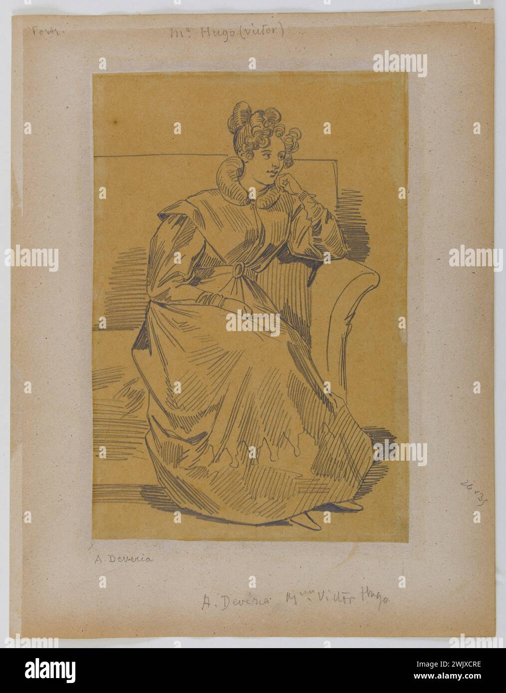 Achille Devéria 1800 1857 Mrs Hugo Graphite Pencil On Layer