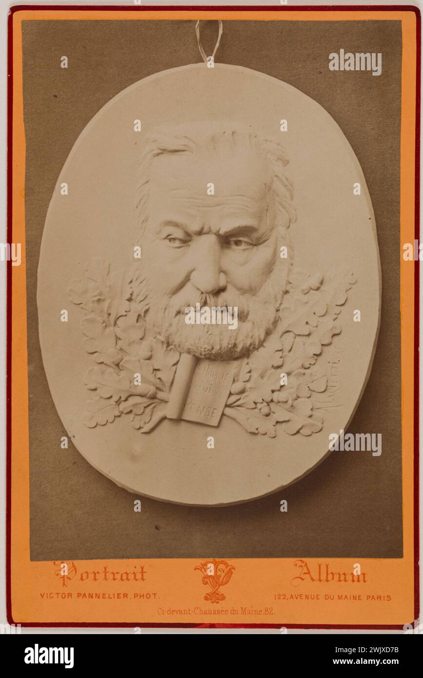 Plaster medallion of a portrait of Victor Hugo by Marietti ...