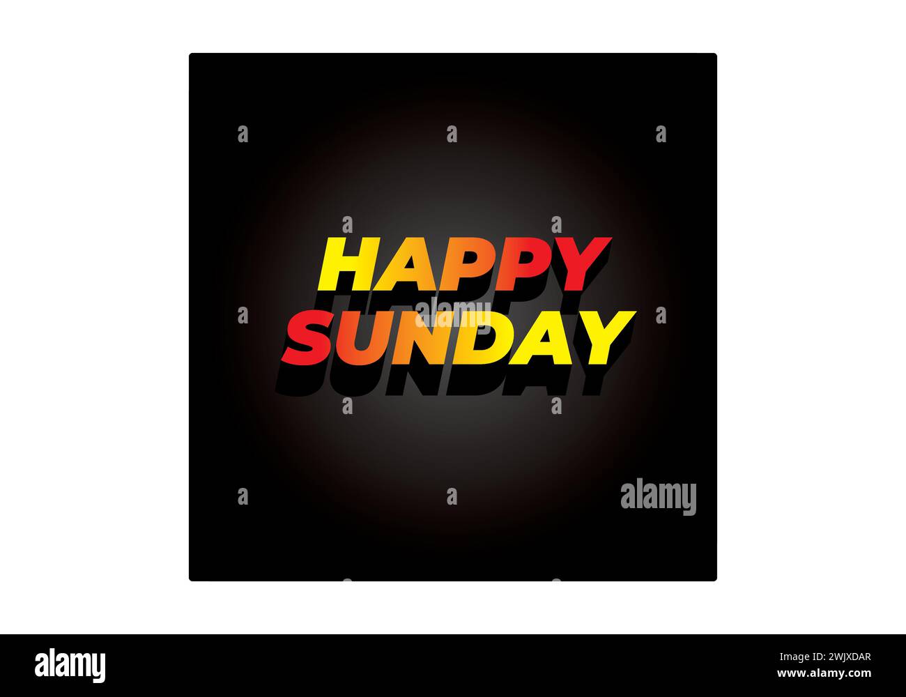 Happy sunday. Text effect design in 3D effect with eye catching color ...