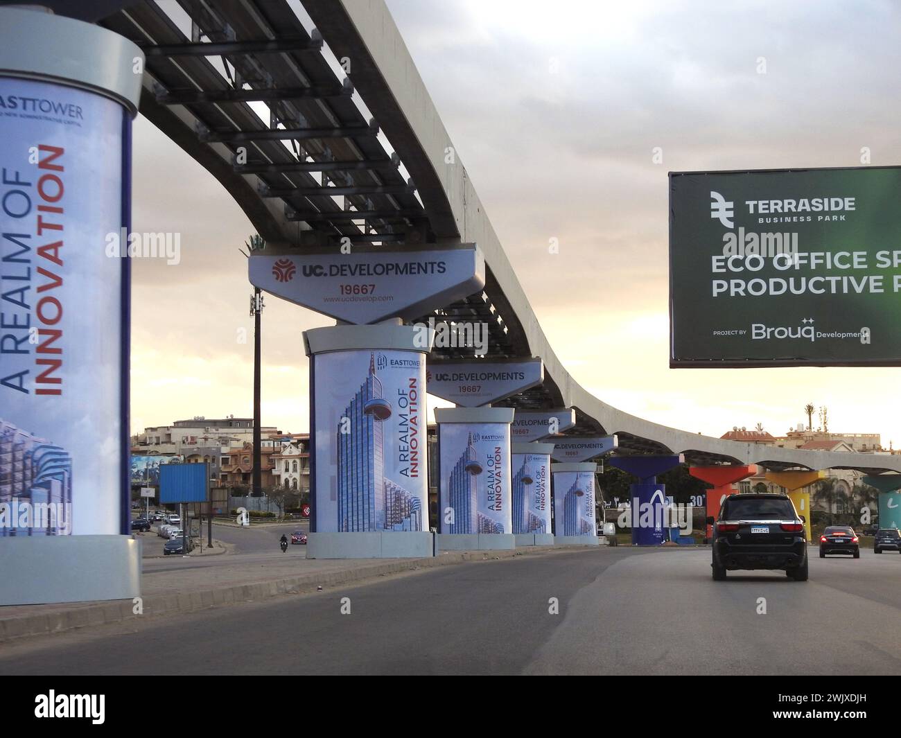 Cairo, Egypt, January 26 2024: UC. developments advertisement on Cairo ...