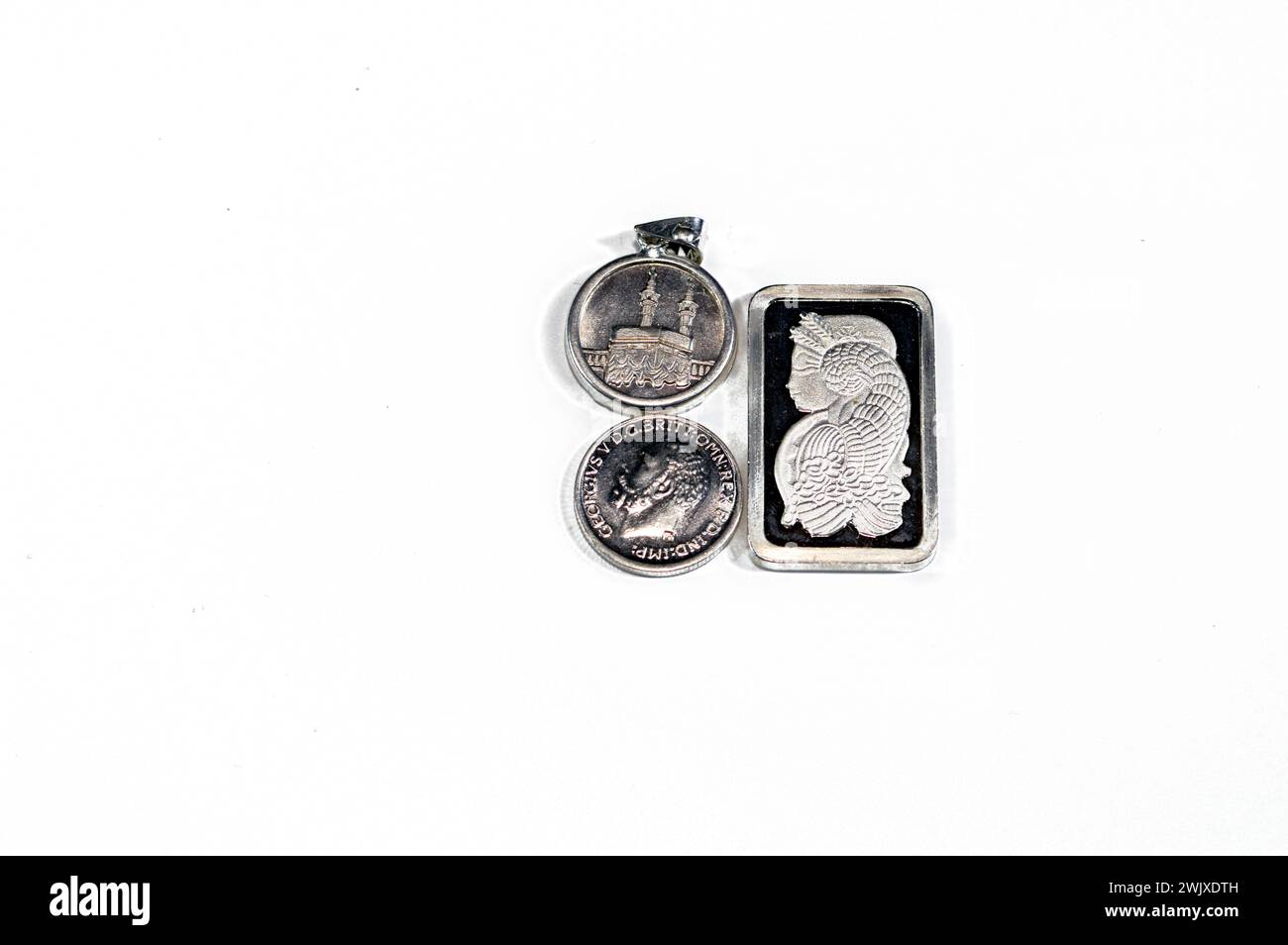 Silver precious metal ounce bar of pure silver, Islamic pound features ...