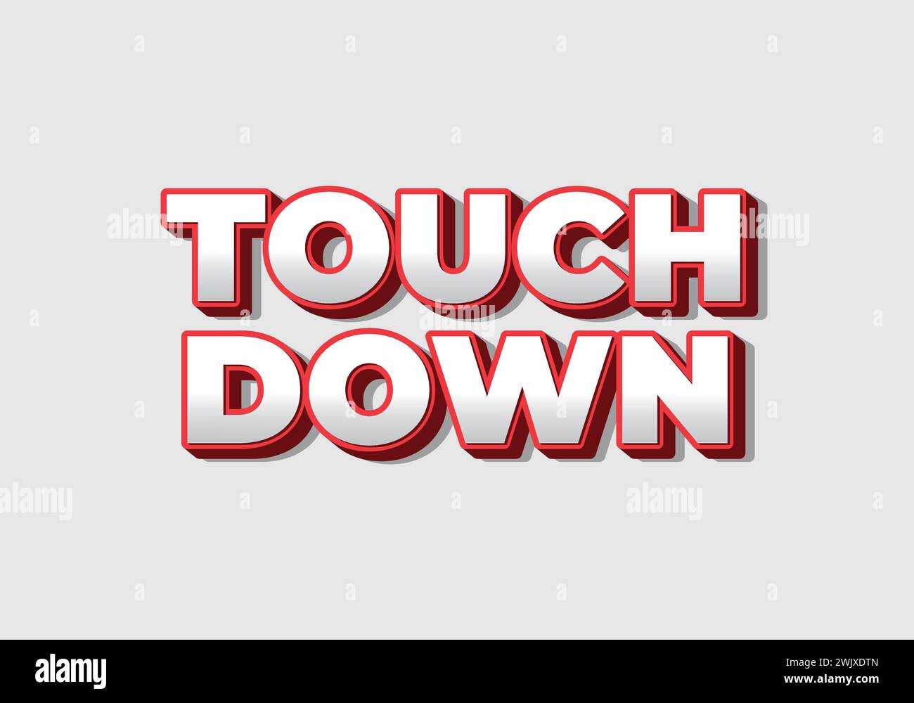 Touch down. Text effect design in eye catching color with 3d look ...