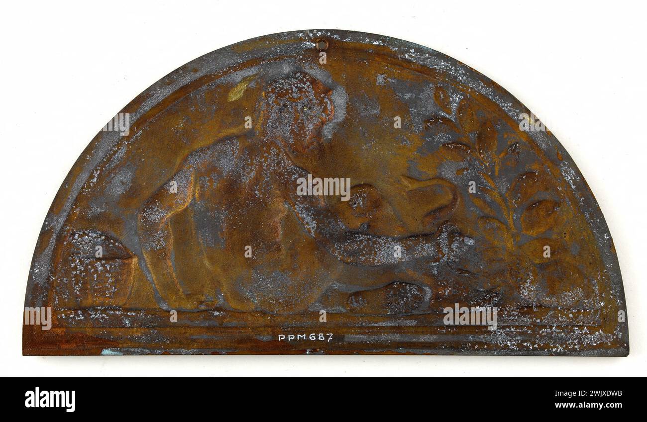 Ferdinand Levillain (1837-1905). "Bacchus medal plate kills the snake ...