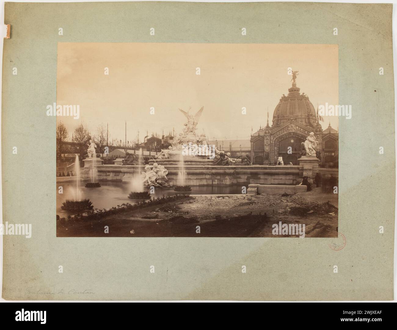 Universal exhibition of 1889: Coutan fountain in front of the central ...