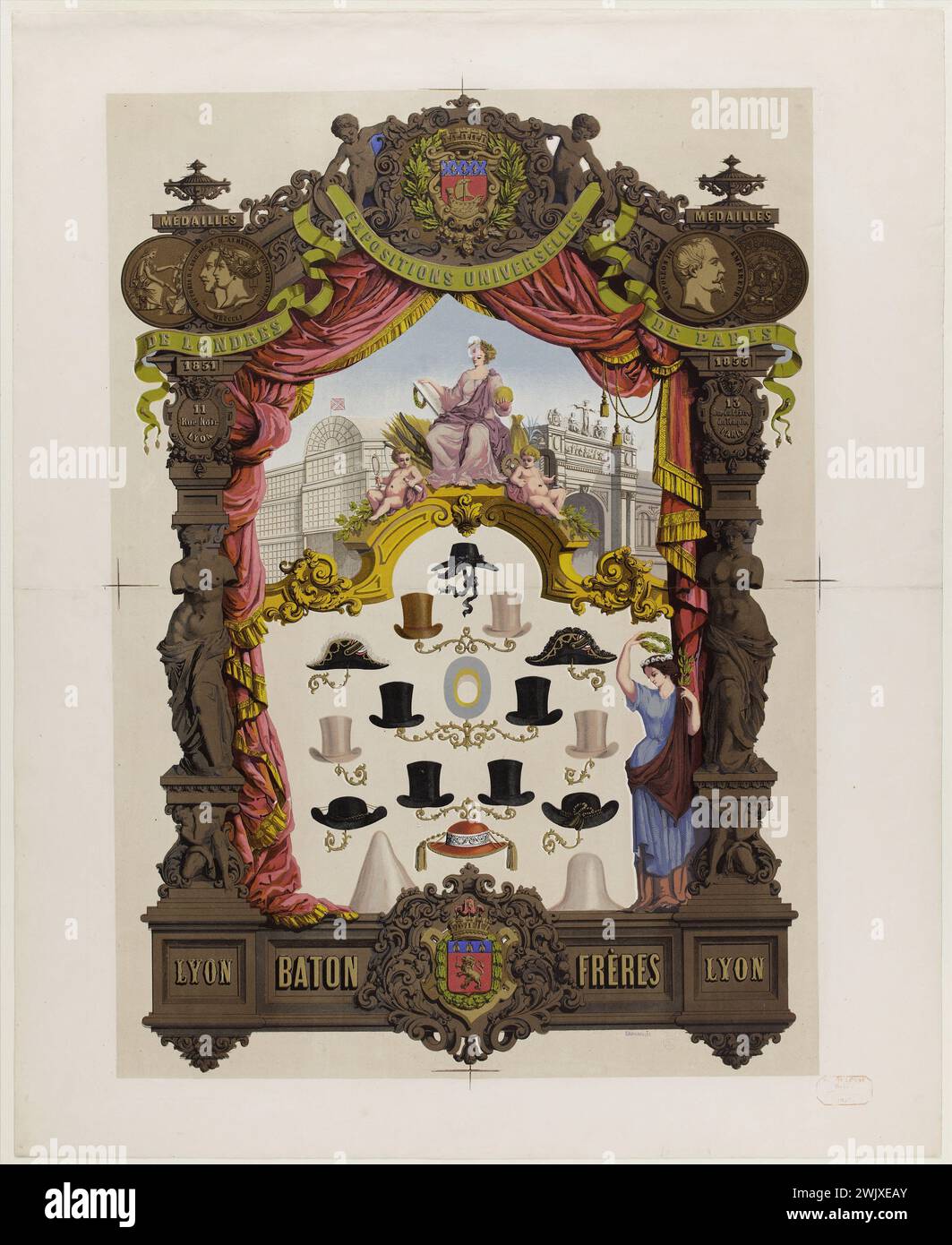 Anonymous. "Baton Frères, Lyon". 1855-1870. Chromolithography. Paris ...