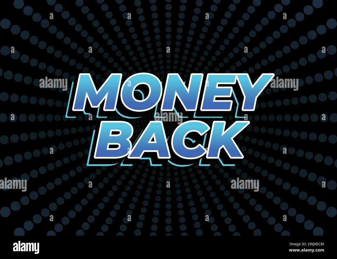 Money back. Text effect design in eye catching color. 3D effect Stock ...