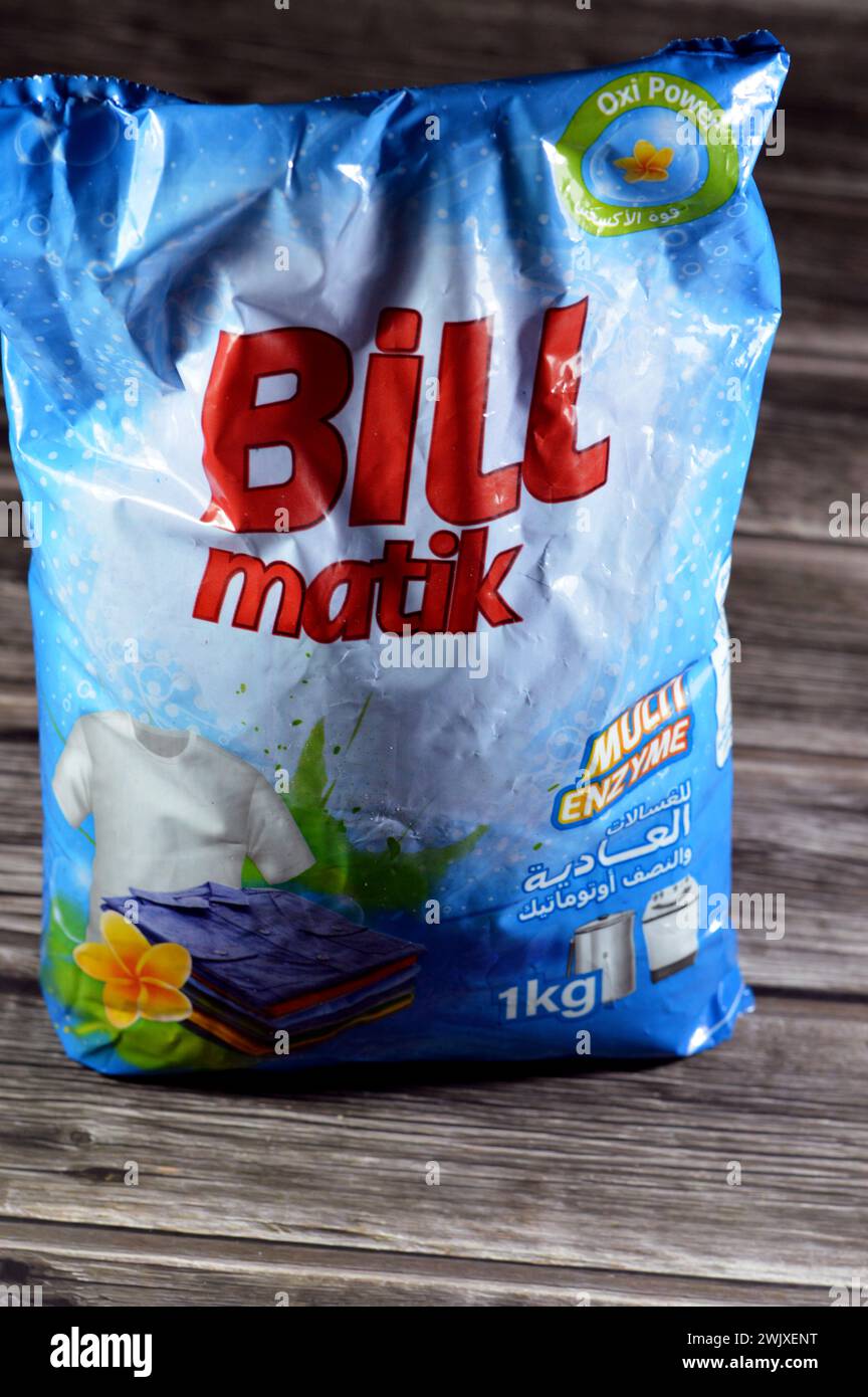 Cairo, Egypt, February 12 2024: Bill Matik detergent package design for ...