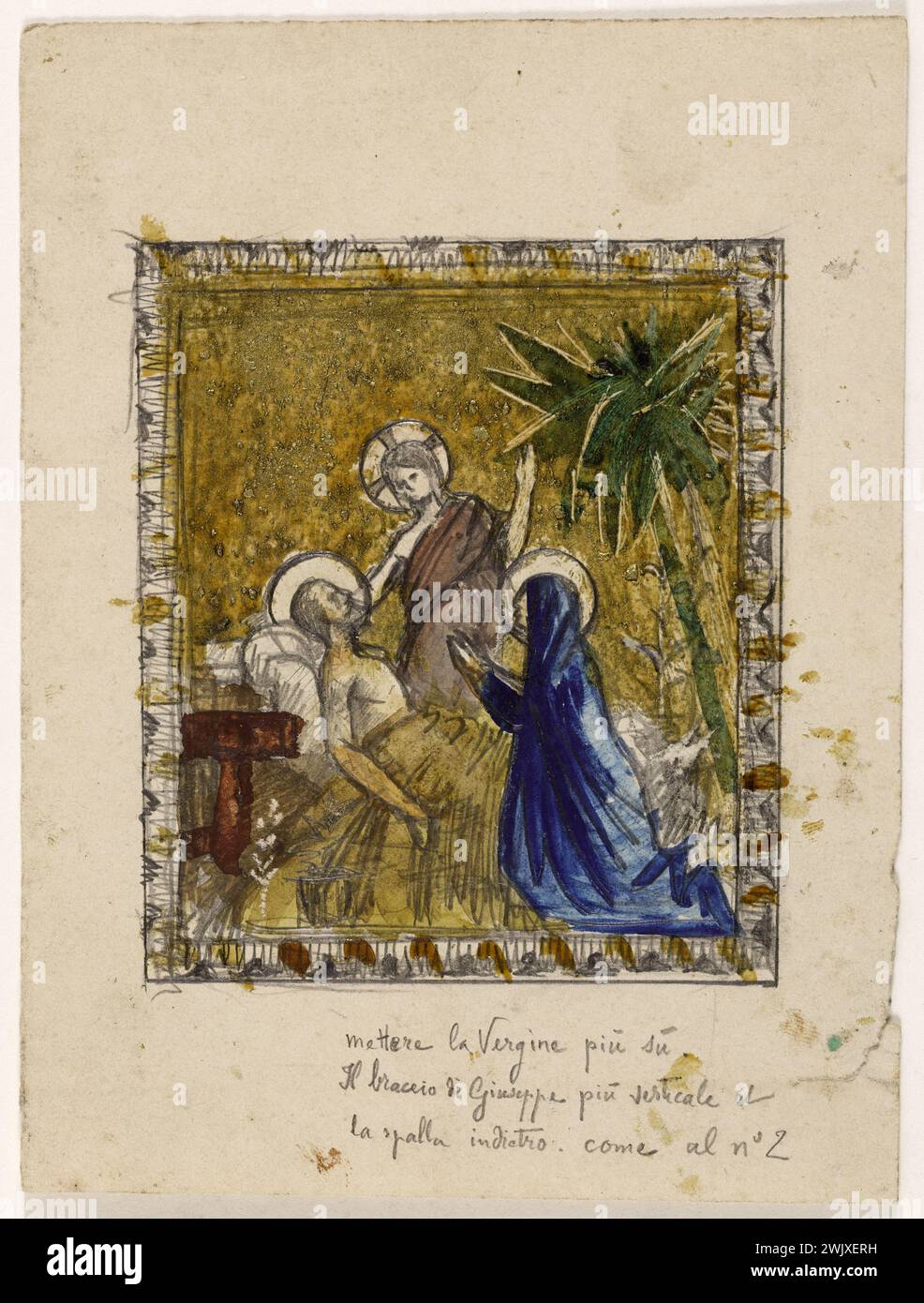 Arthur-Joseph Guéniot (1866-1951). Study for a painting: the death of ...