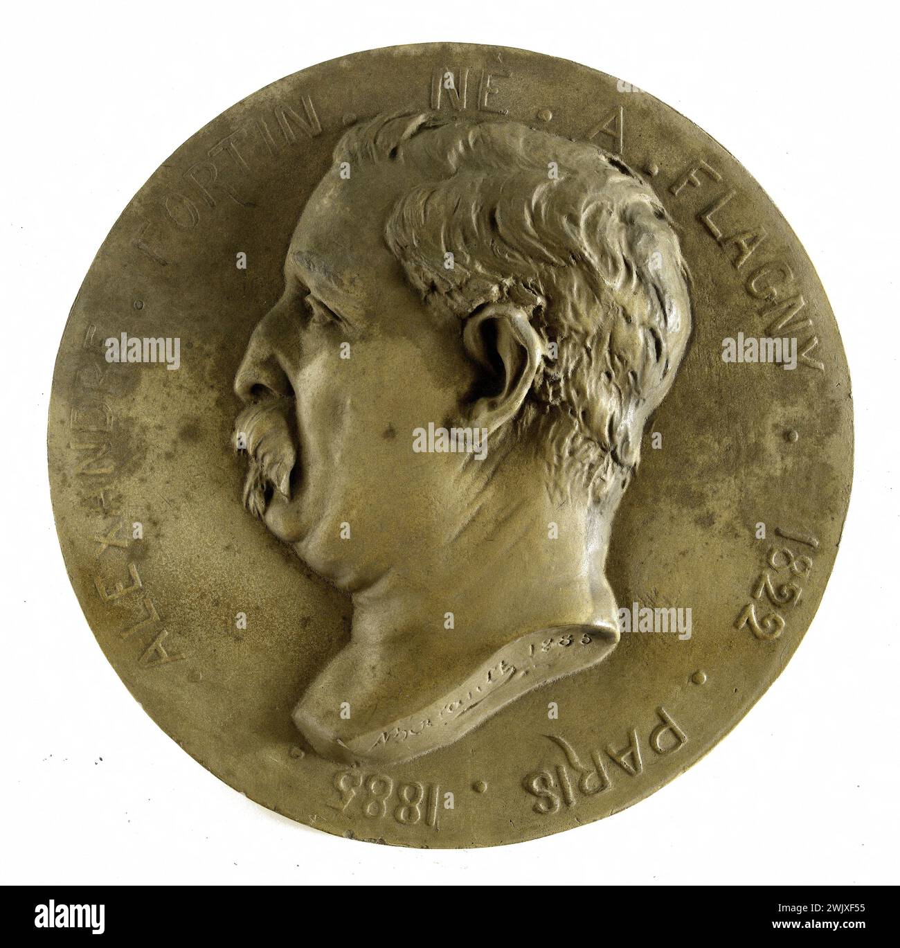 Amédée-Paul Bertault (1800-1900). Medal. Alexandre Fortin. Plaster ...