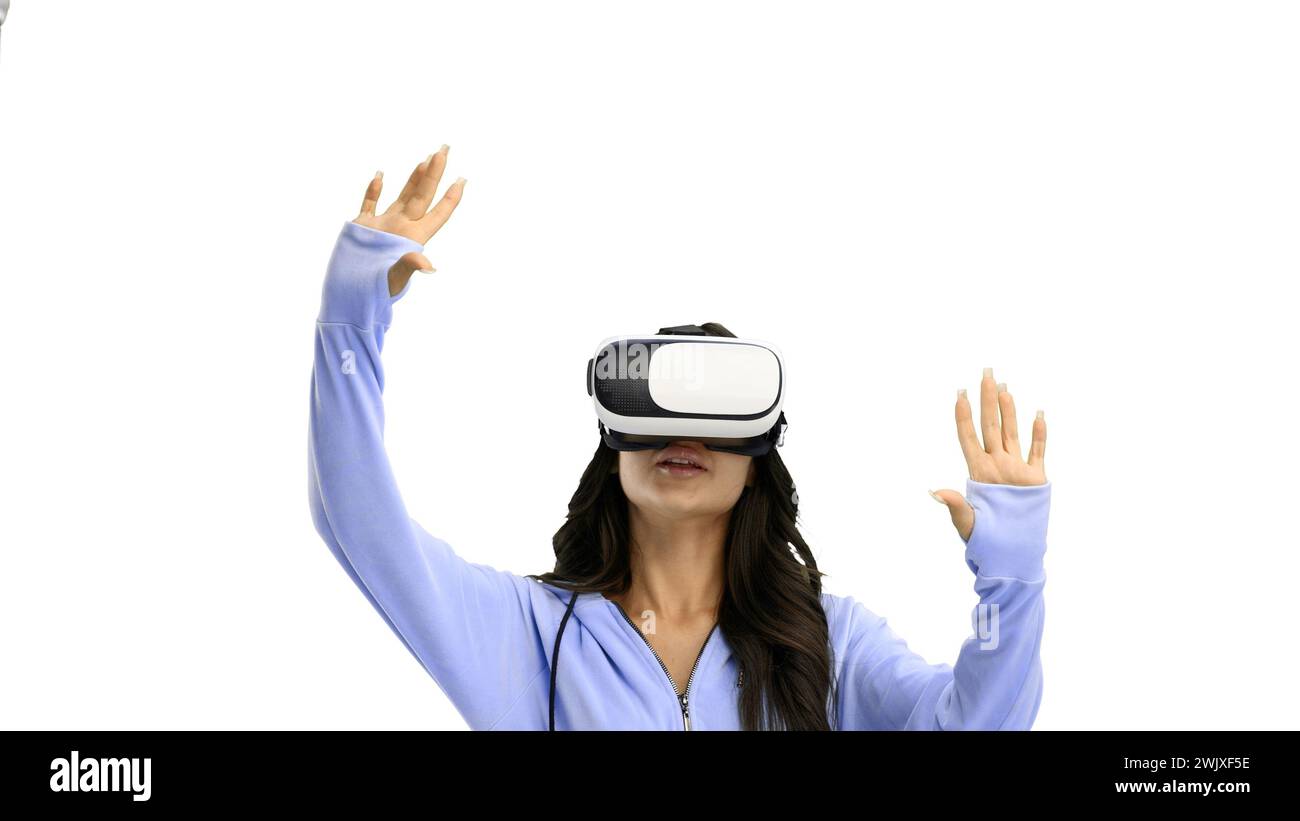 Woman in vr 360 glasses hi-res stock photography and images - Alamy