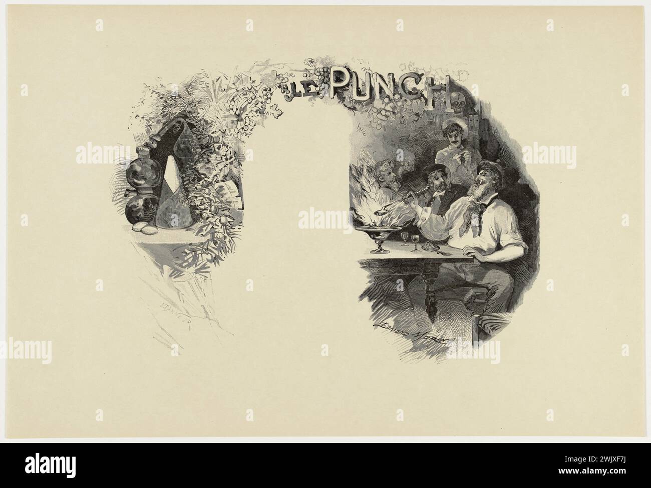 Edmond Morin (1824-1882). "What we drink: punch". Bois, 1880. Museum of ...