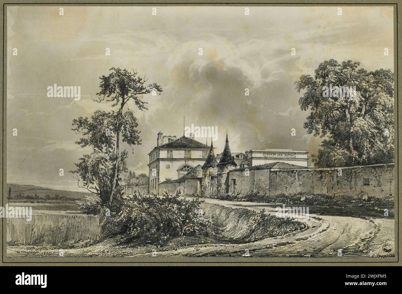 Meslier, Etienne, View of Bagatelle. (Faithful title), 1835. Carnavalet ...