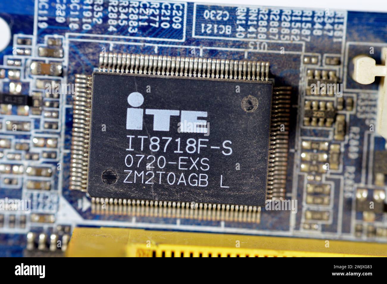 Cairo, Egypt, February 9 2024: Gigabyte main board computer motherboard ...