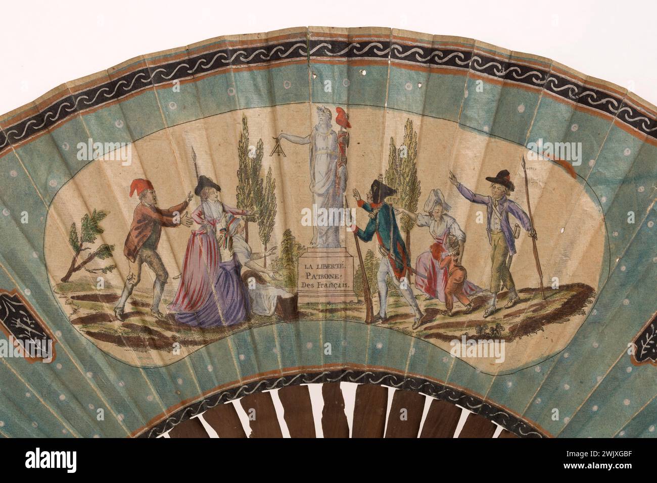 EVENTAIL. Paper, gouache engraving, tinted wood. Paris, Carnavalet ...